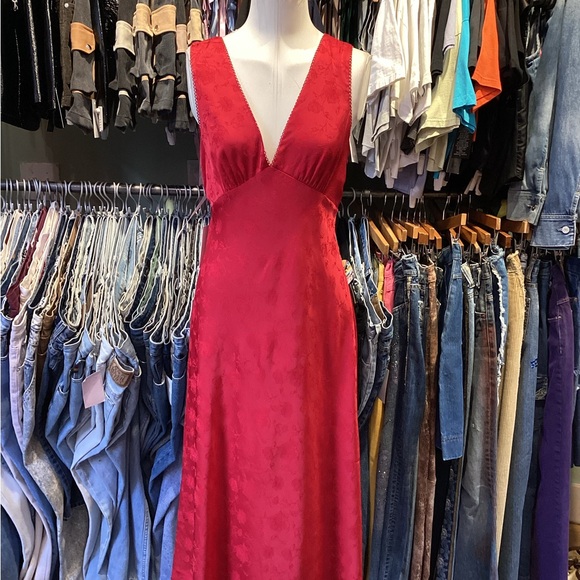 Cotton Candy | Dresses | Anda Rose Jacquard Tea Length Slip Vneck Dress ...